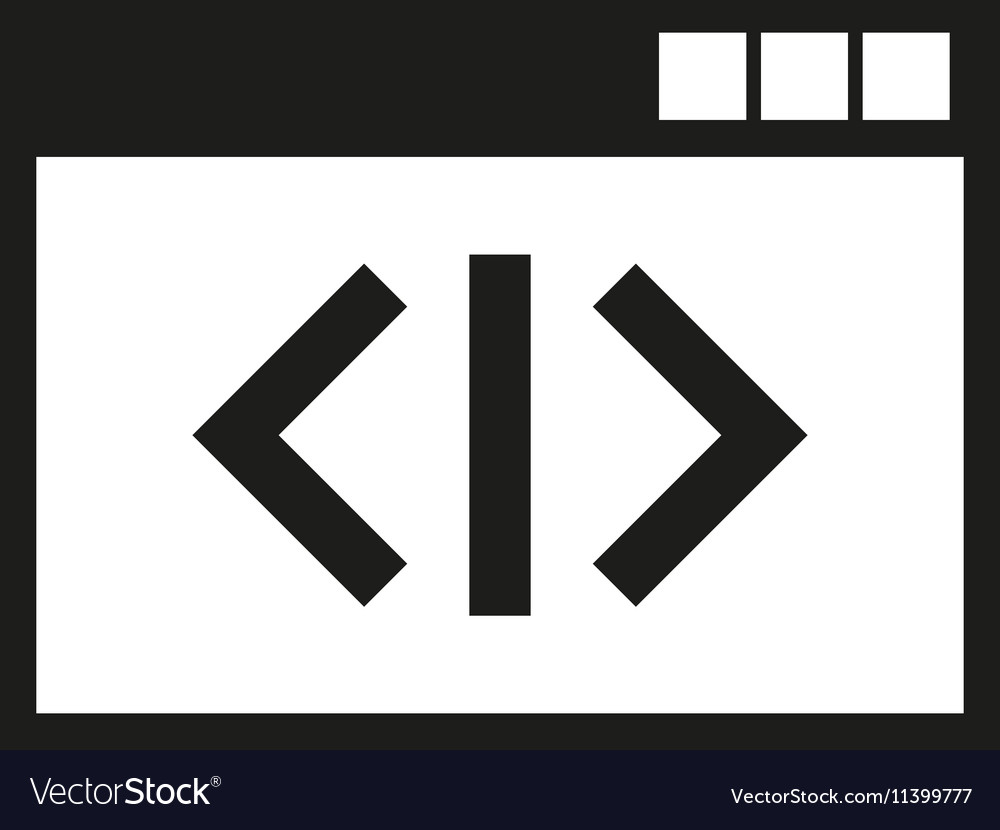 Coding icon www and browser development seo Vector Image