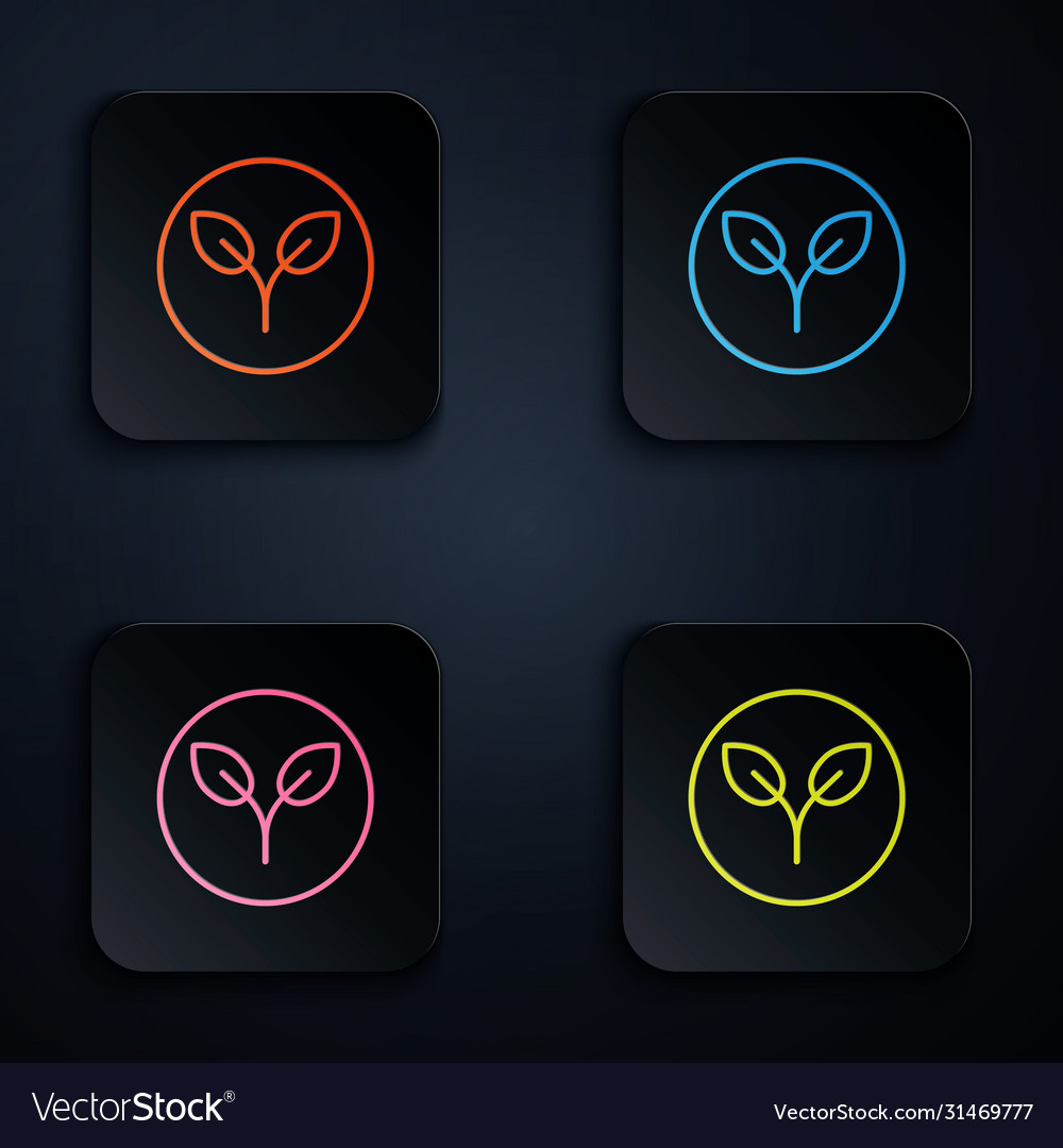 Color neon line bio fuel icon isolated on black Vector Image Color neon line bio fuel icon isolated on black Vector Image