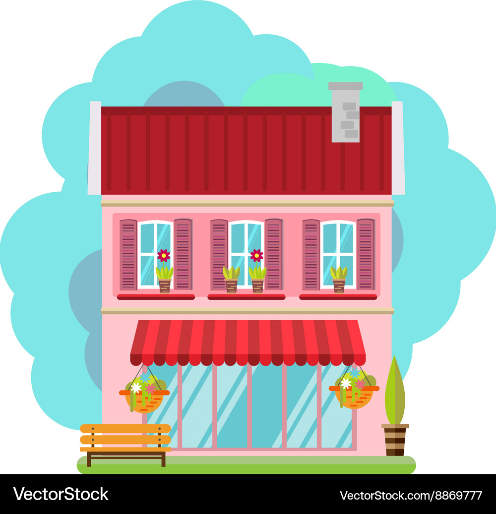 Cute colorful house Royalty Free Vector Image - VectorStock