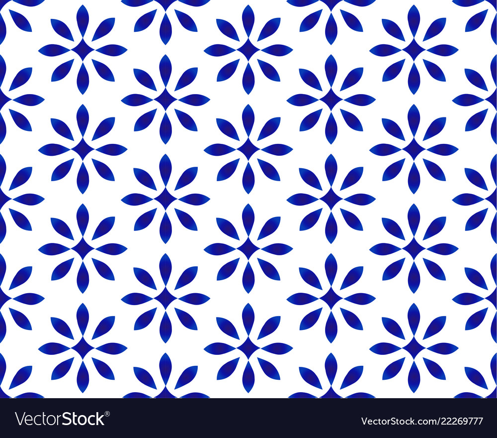 Flower blue pattern Royalty Free Vector Image - VectorStock
