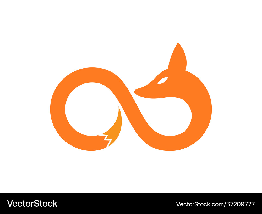 Fox infinity logo design unlimited foxy symbol Vector Image