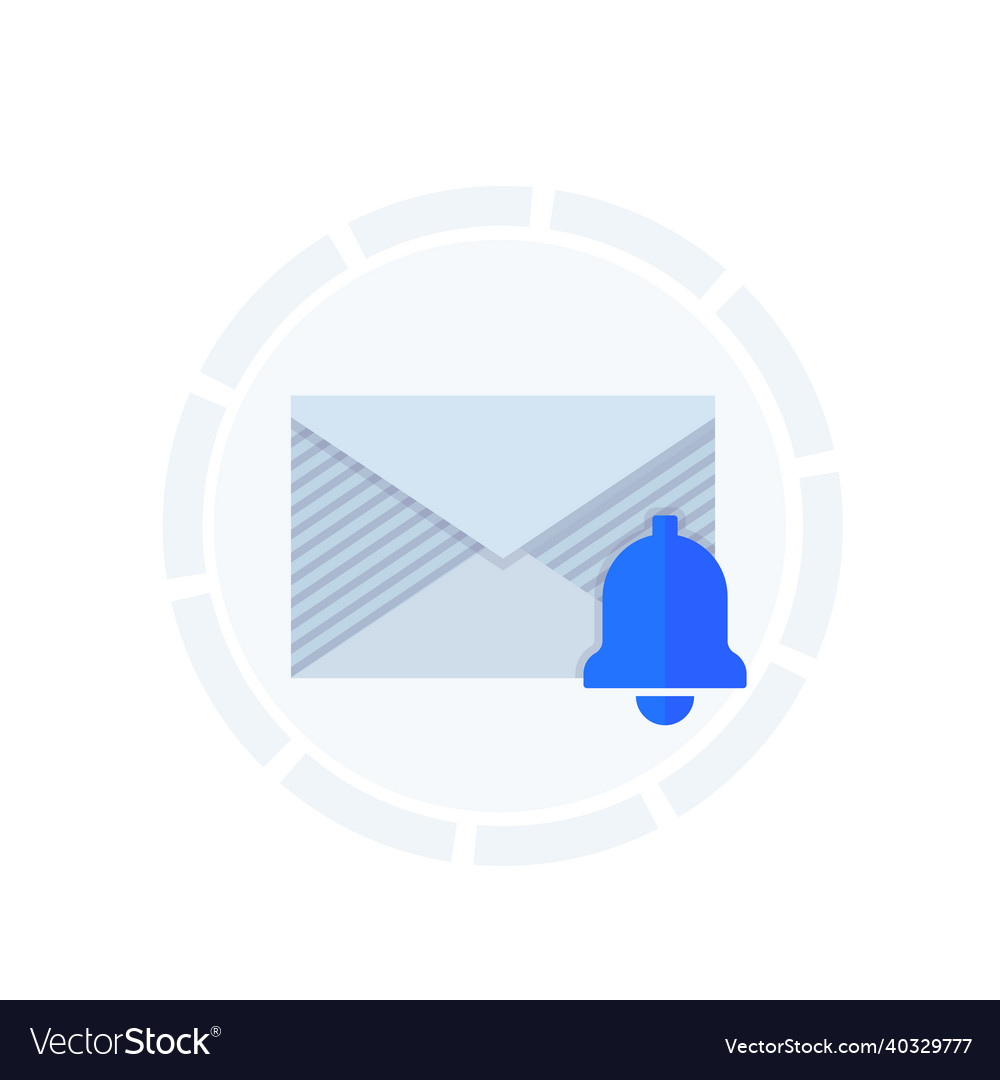 Mail notification icon flat Royalty Free Vector Image