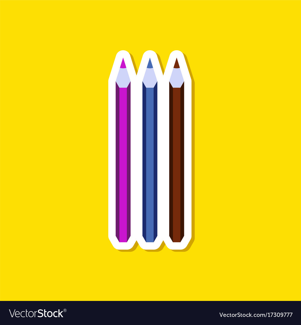 Paper Sticker On Stylish Background Pencils Vector Image