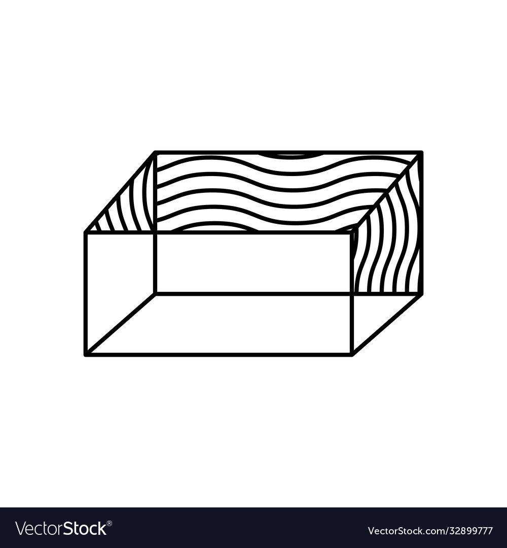 Parallelepiped Geometric Shape Icon Line Style Vector Image