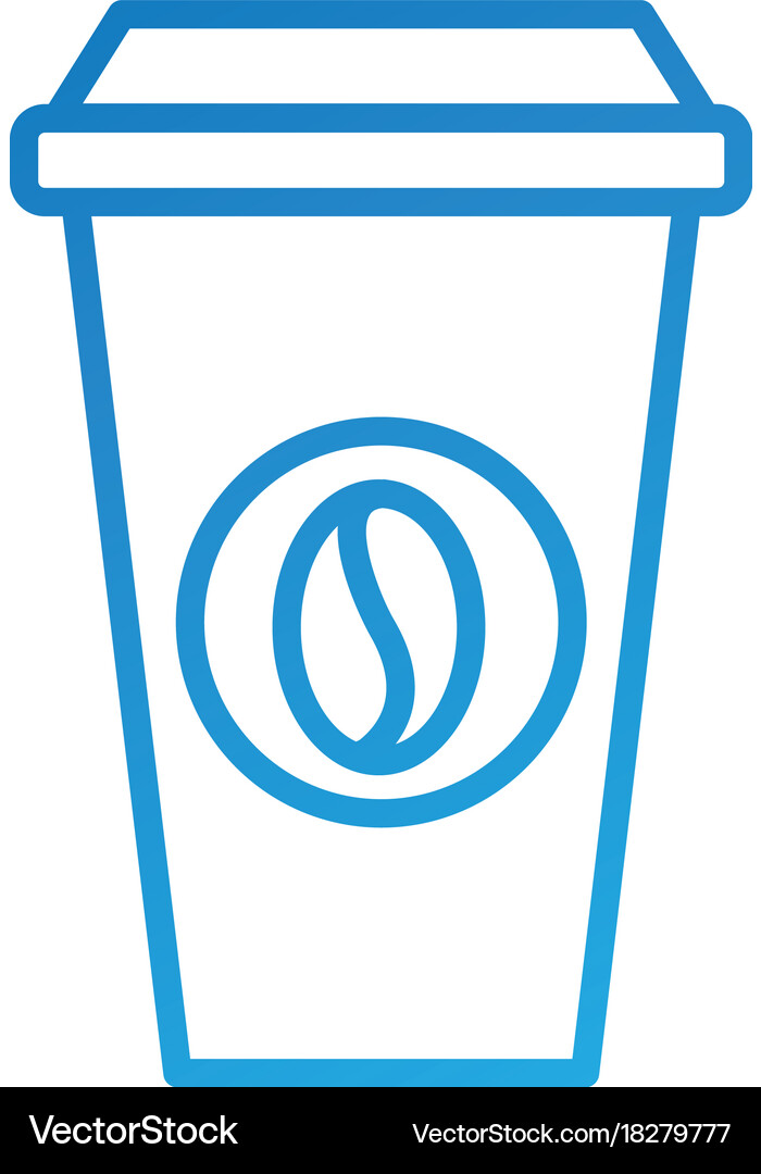 Portable coffee cup paper bean cap fresh Vector Image