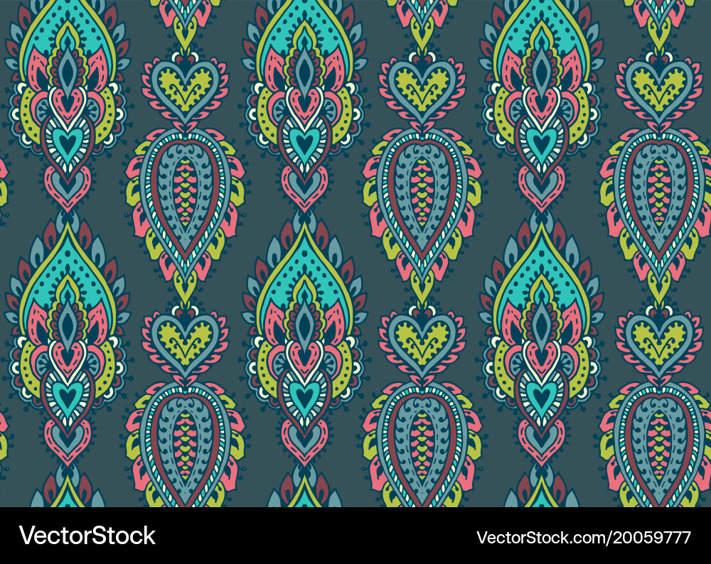 Seamless pattern with henna mehndi floral Vector Image