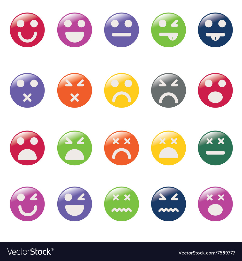 Set of different emoticons Royalty Free Vector Image