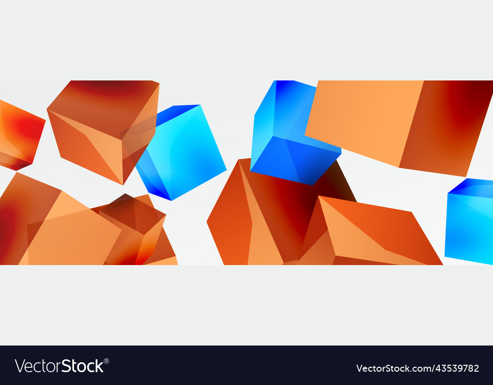 3d cubes abstract background composition Vector Image