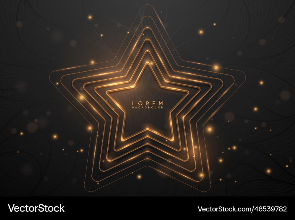 Abstract golden star shapes background Royalty Free Vector