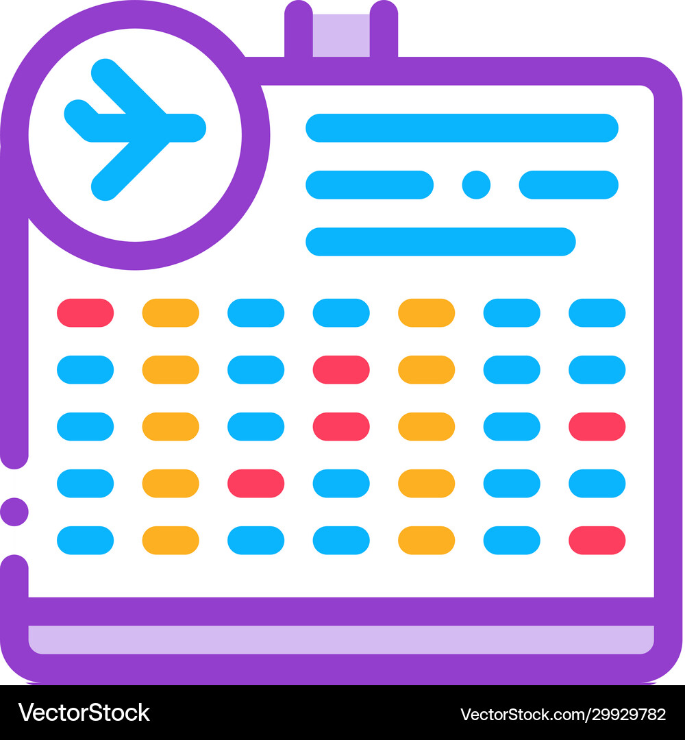 Airport information board icon thin line Vector Image