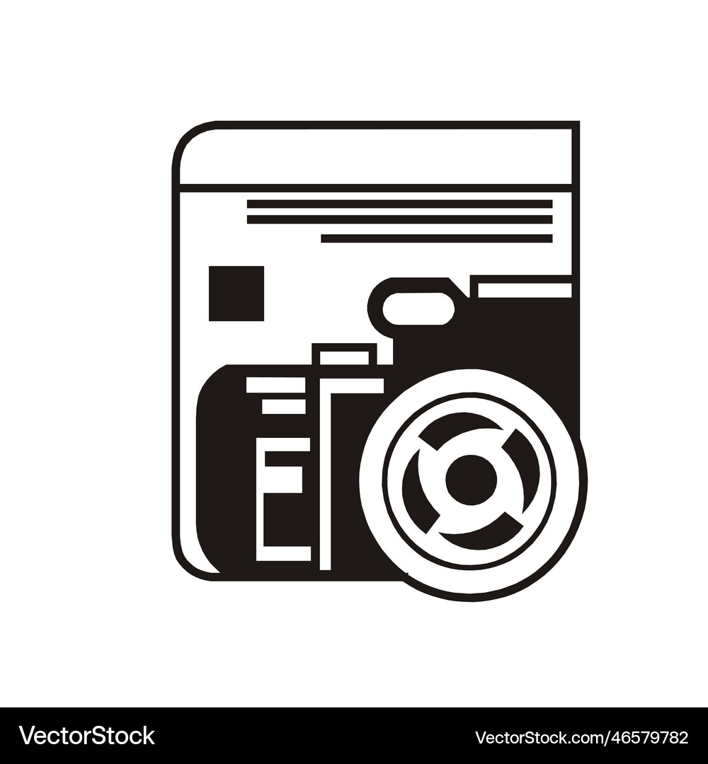 Book and camera logo template for agency Vector Image