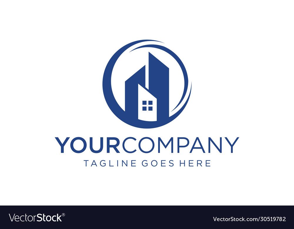 Building logo design editable Royalty Free Vector Image
