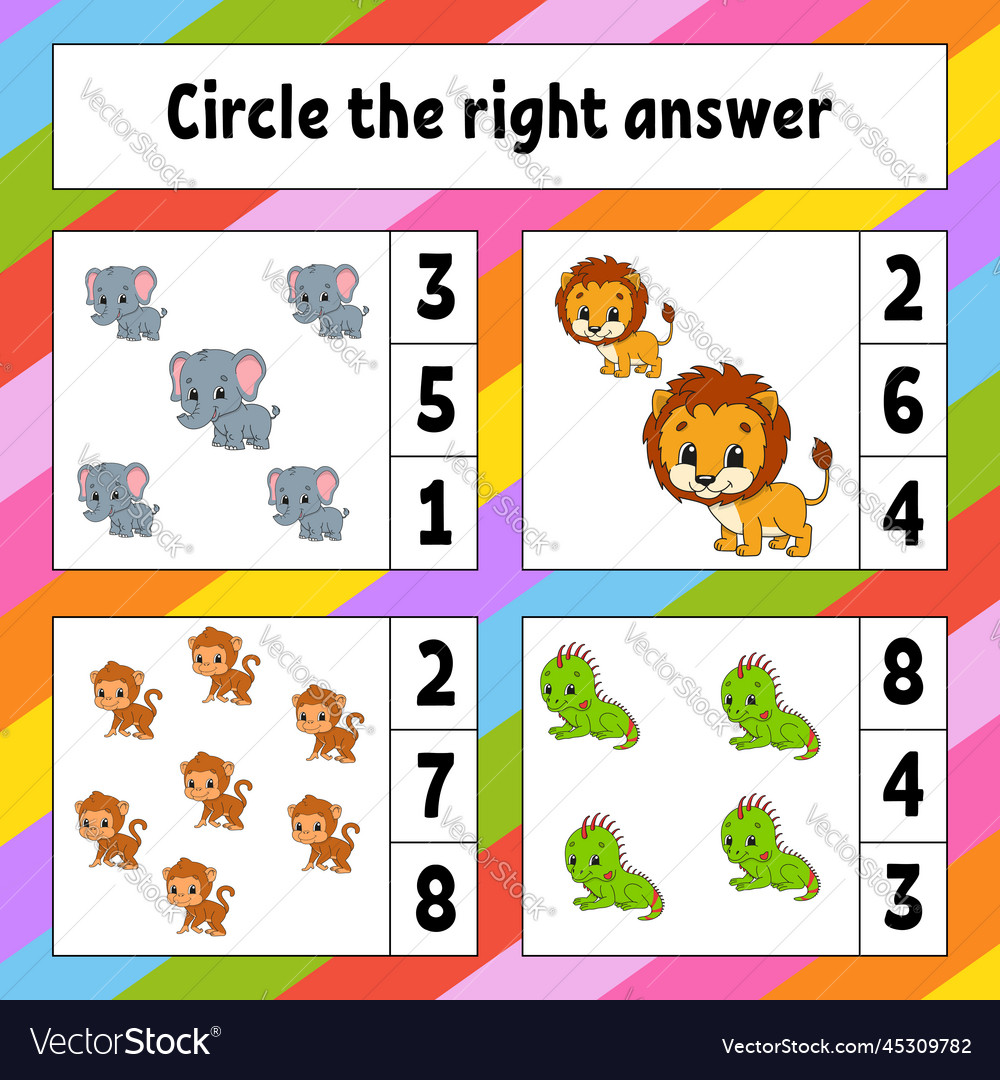 Circle the right answer education developing Vector Image