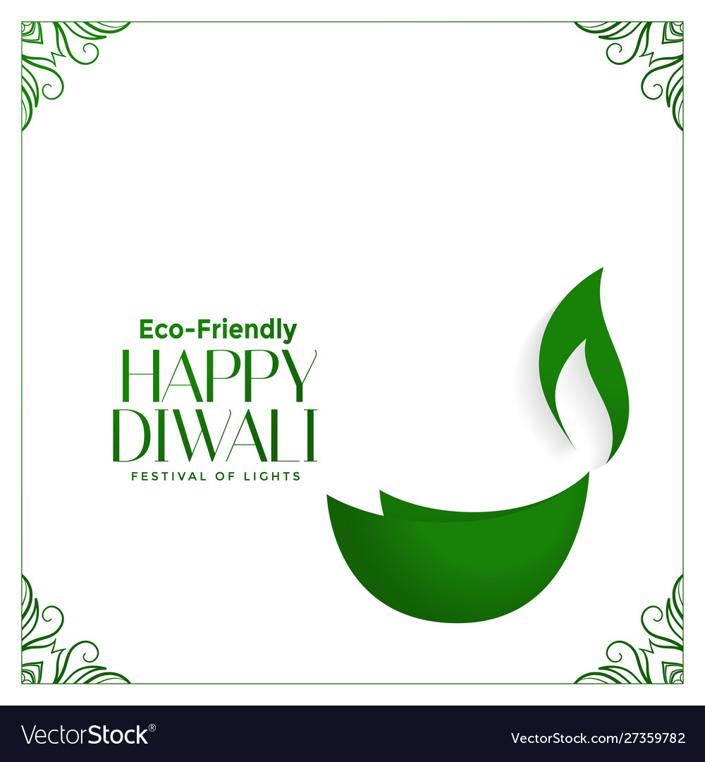 Creative eco friendly green diwali concept Vector Image Creative eco friendly green diwali concept Vector Image