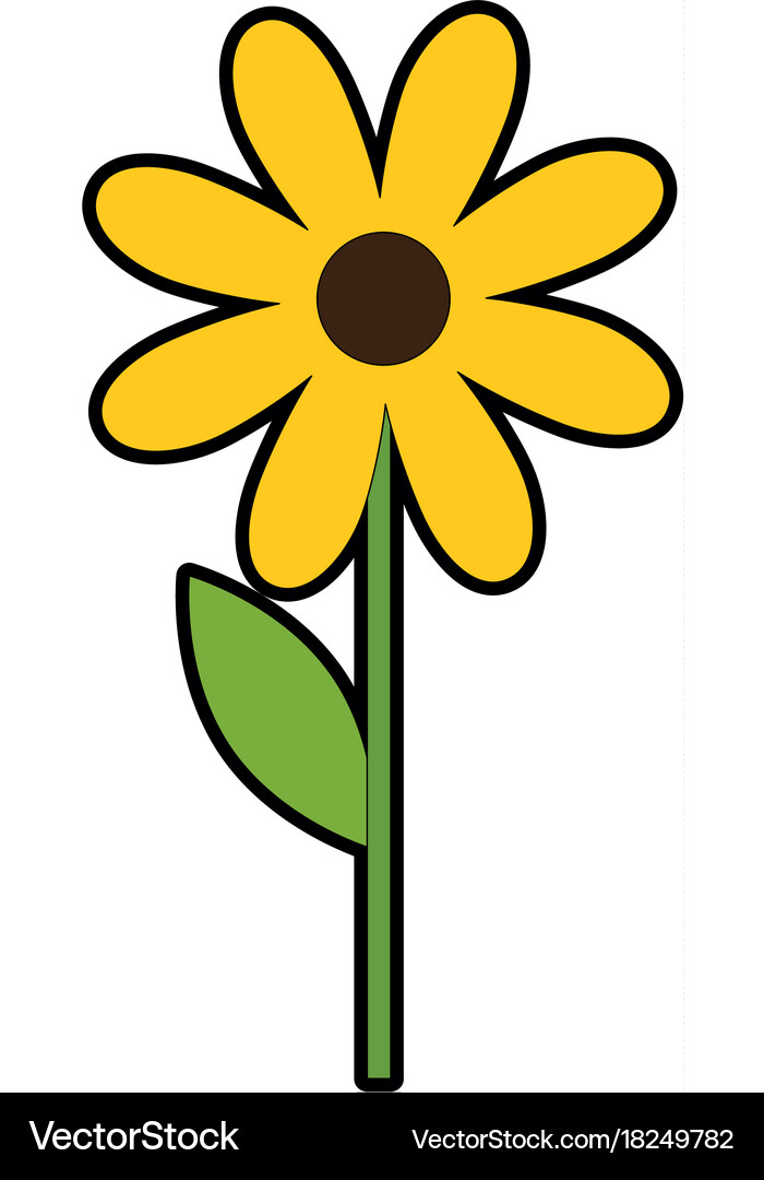 Cute sunflower plant icon Royalty Free Vector Image