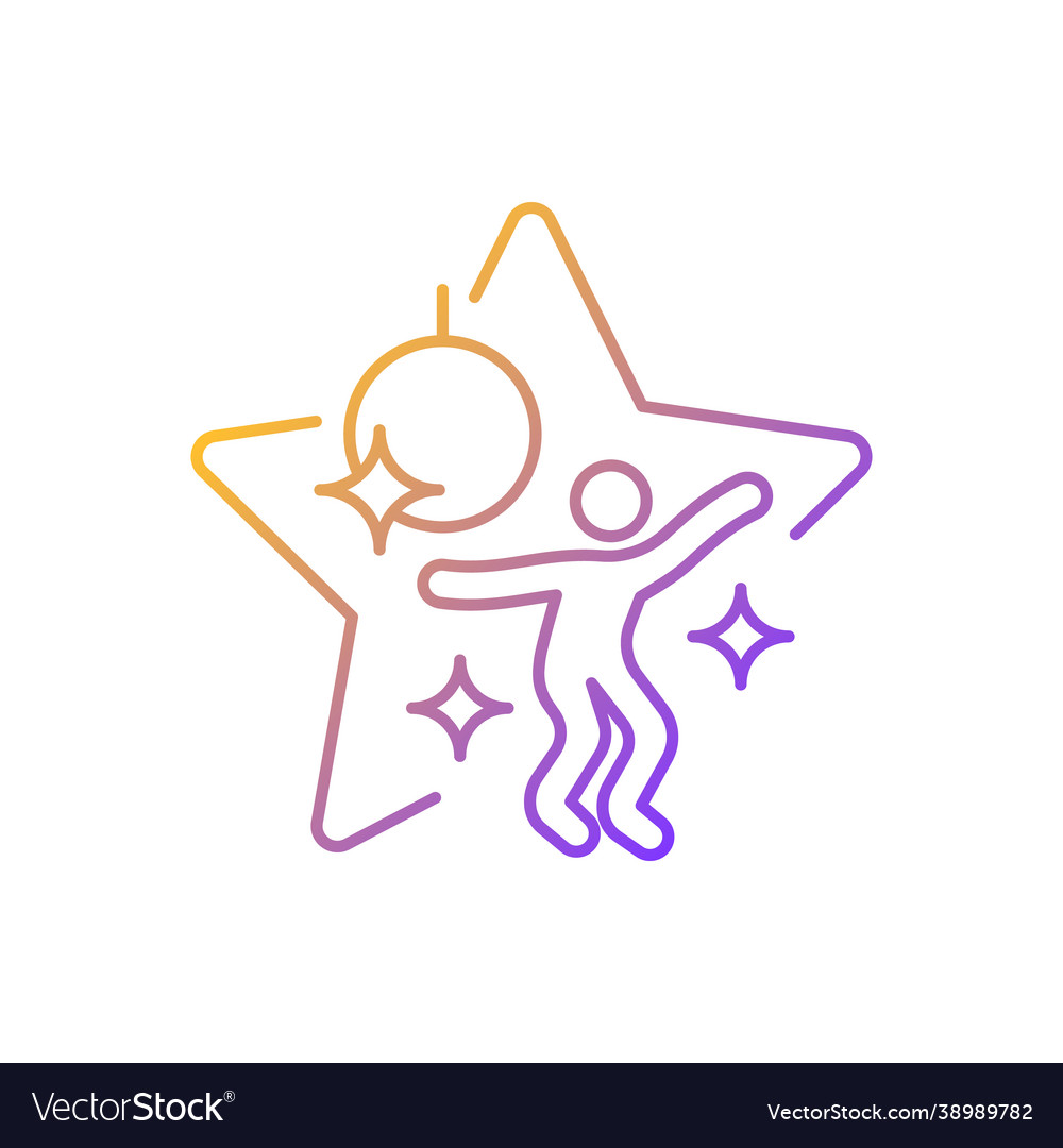 Dance competition show gradient linear icon Vector Image