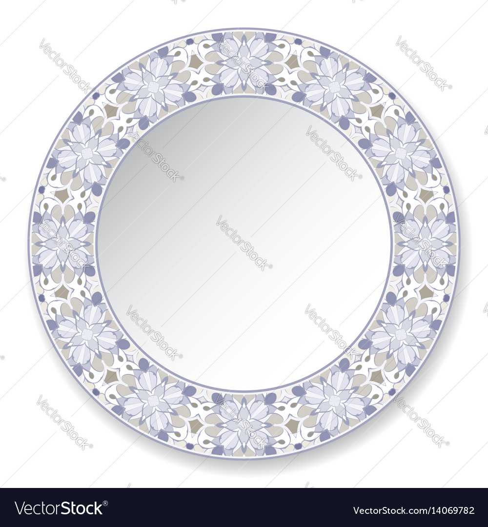 Decorative plate with circular pattern Royalty Free Vector