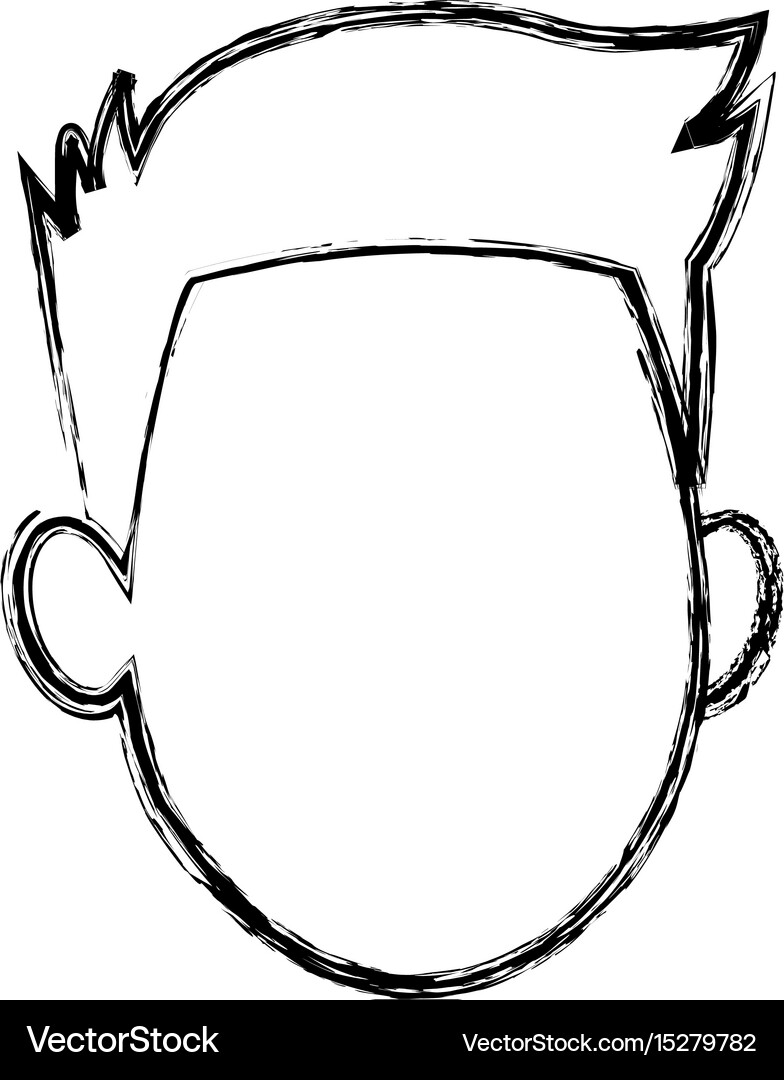 Default face head man male character image Vector Image