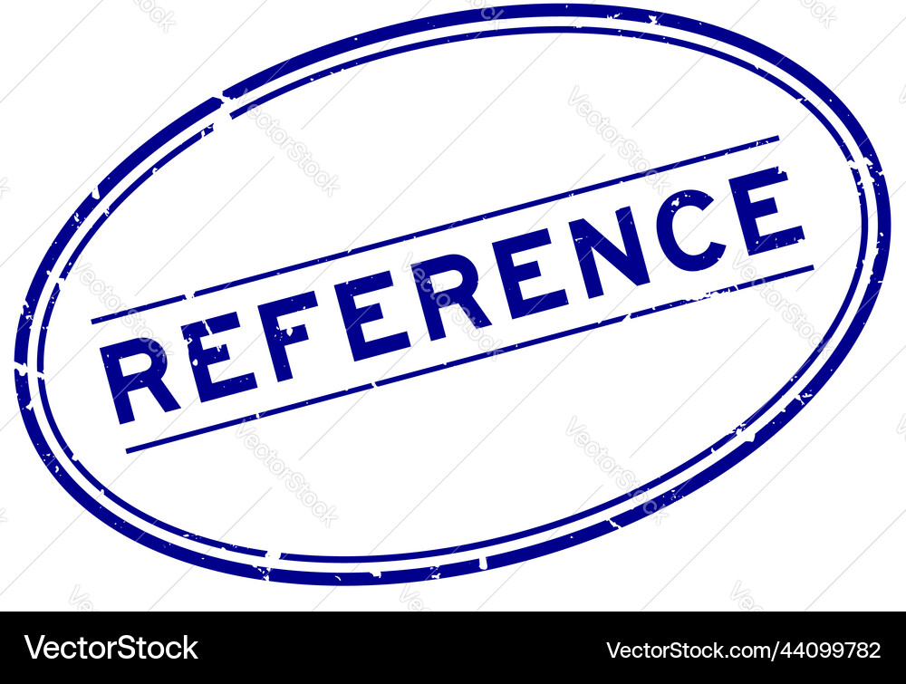 Grunge blue reference word oval rubber seal stamp Vector Image
