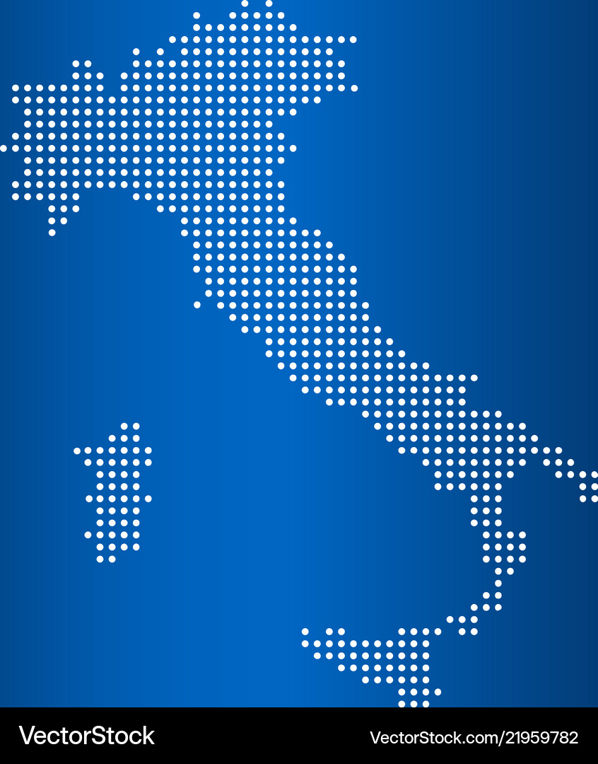 Map of italy with circle dot Royalty Free Vector Image