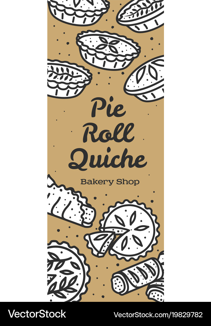 Meat pie roll quiche banner Royalty Free Vector Image