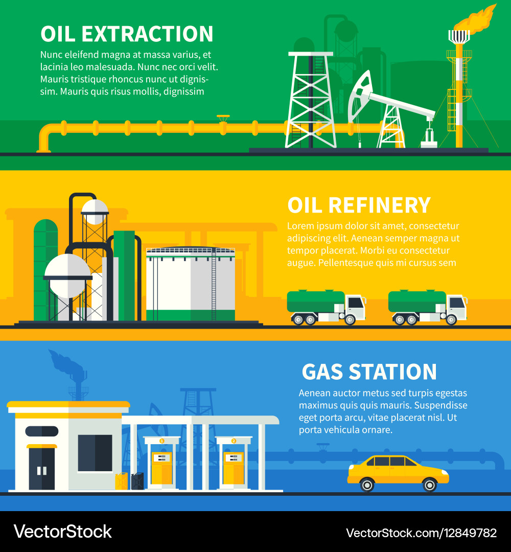 Oil gas banners set Royalty Free Vector Image - VectorStock