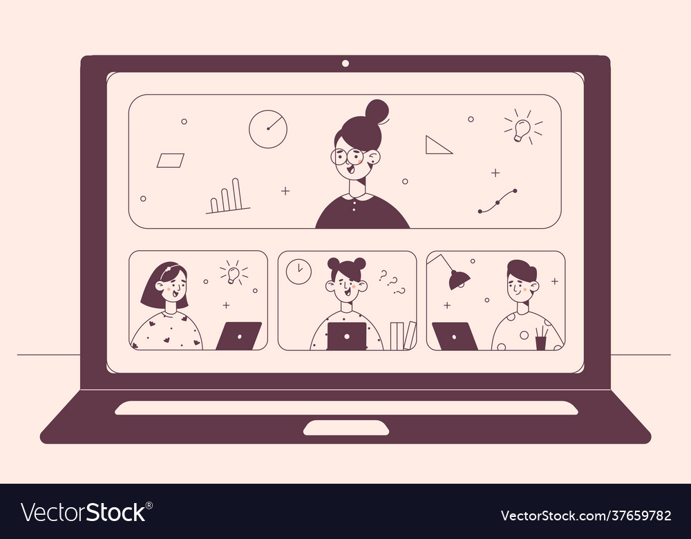 Online learning elearning remote education Vector Image
