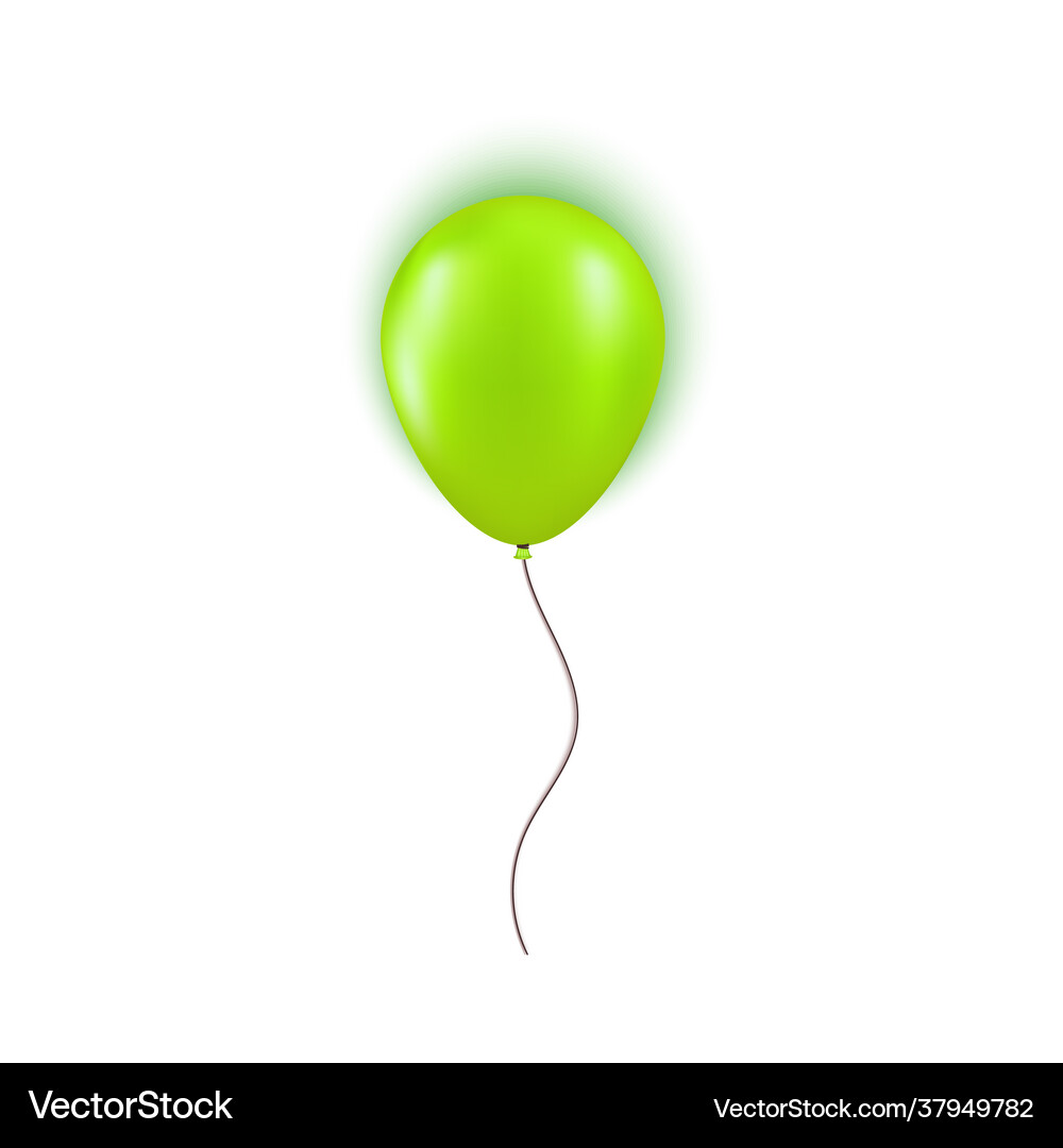 Realistic green balloon isolated on white Vector Image
