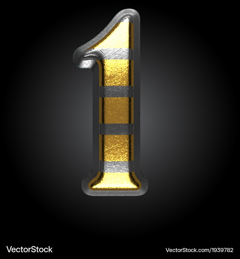 Silver and golden figure 1 Royalty Free Vector Image