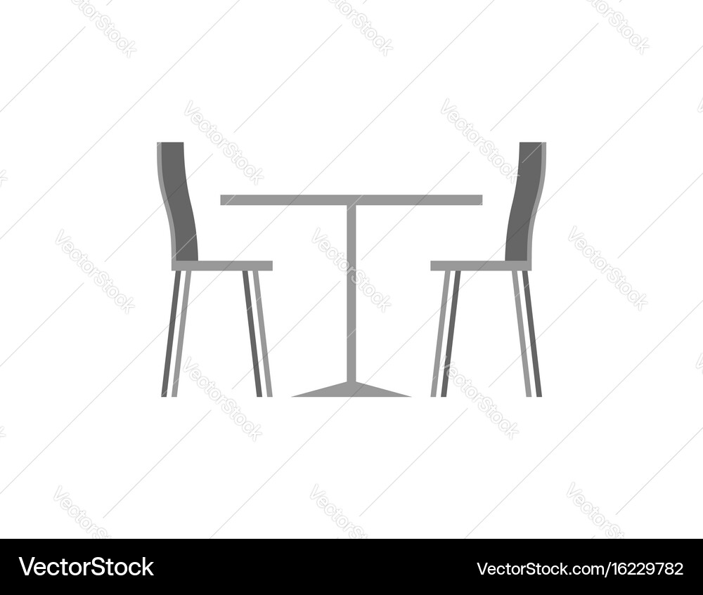 Table and chairs in cafe on white background Vector Image