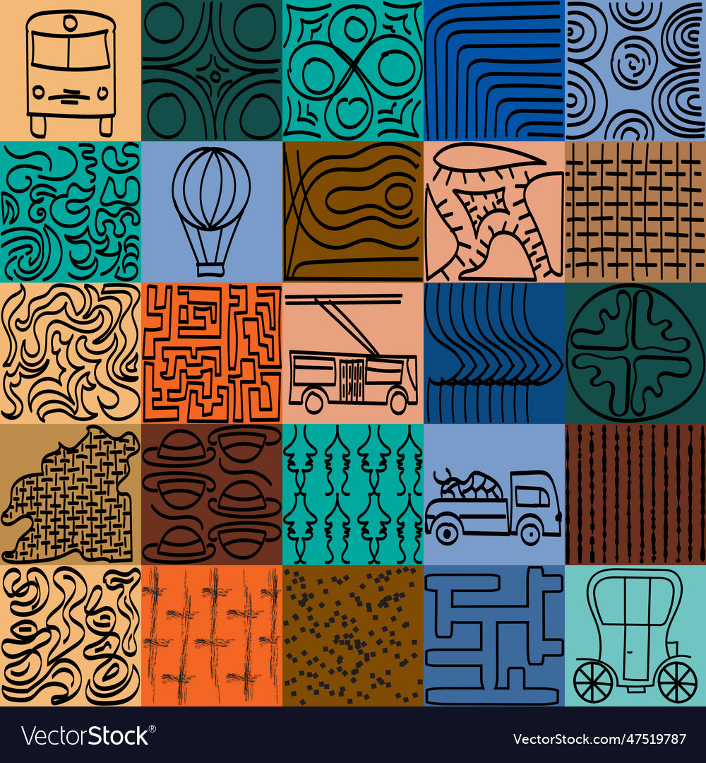 25 elements for seamless patterns Royalty Free Vector Image