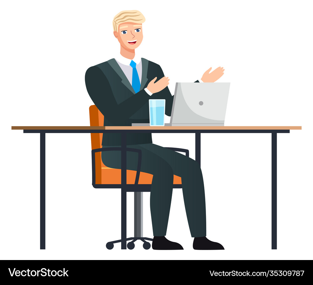 Business employees on their workspace co-worker Vector Image