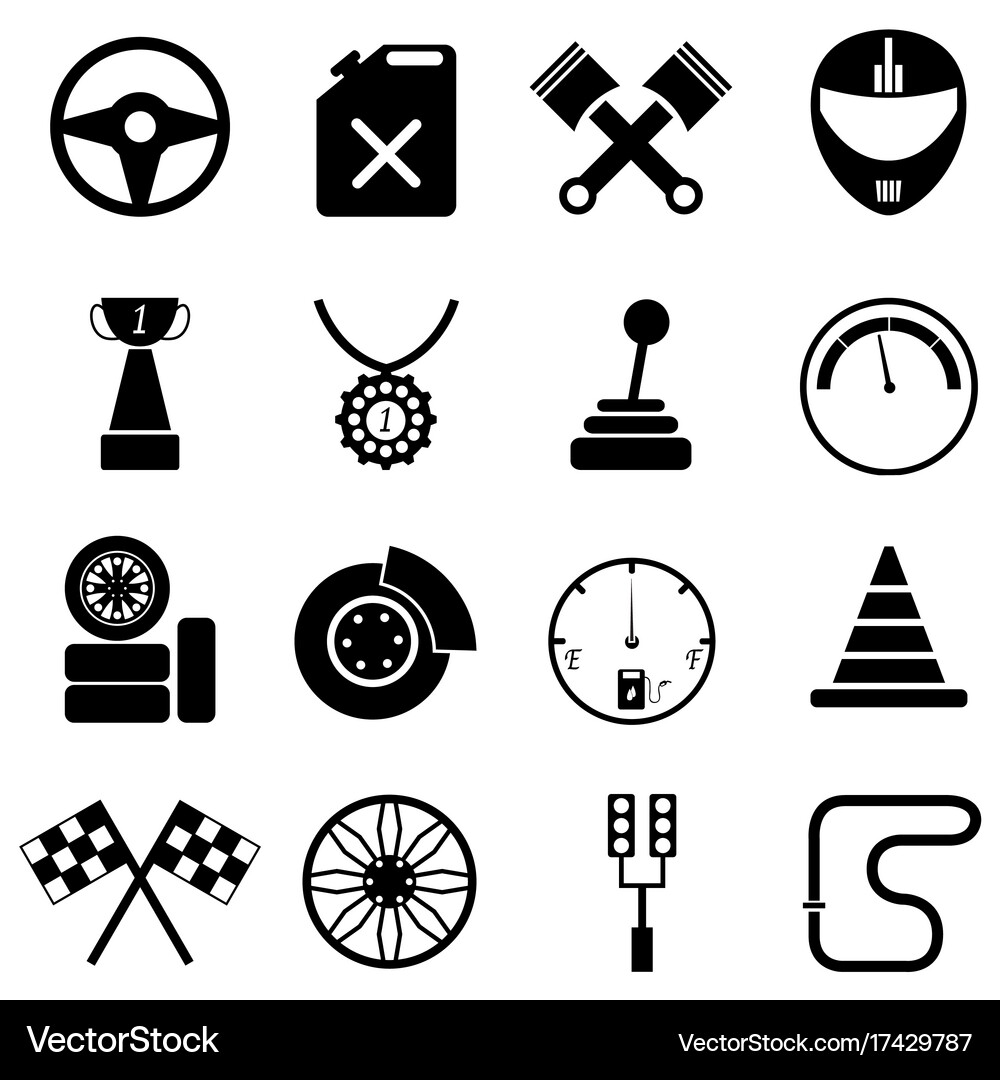 Car race icon set Royalty Free Vector Image - VectorStock