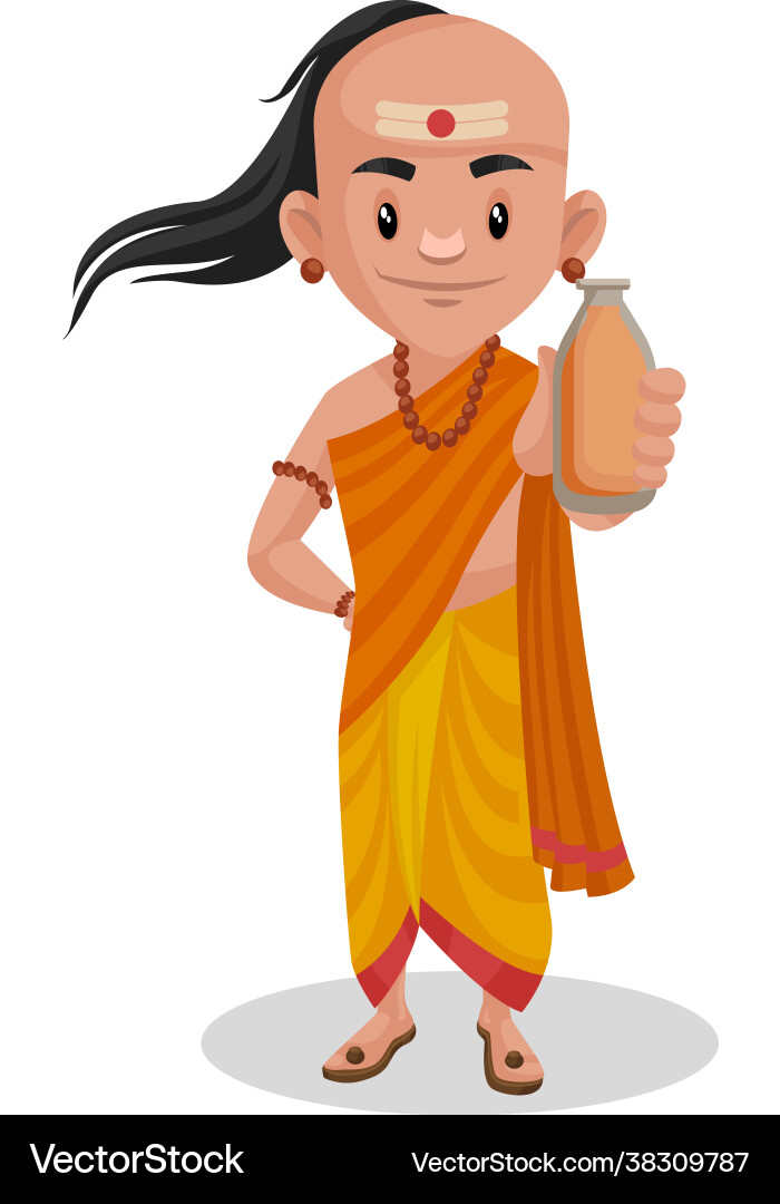 Chanakya cartoon character Royalty Free Vector Image