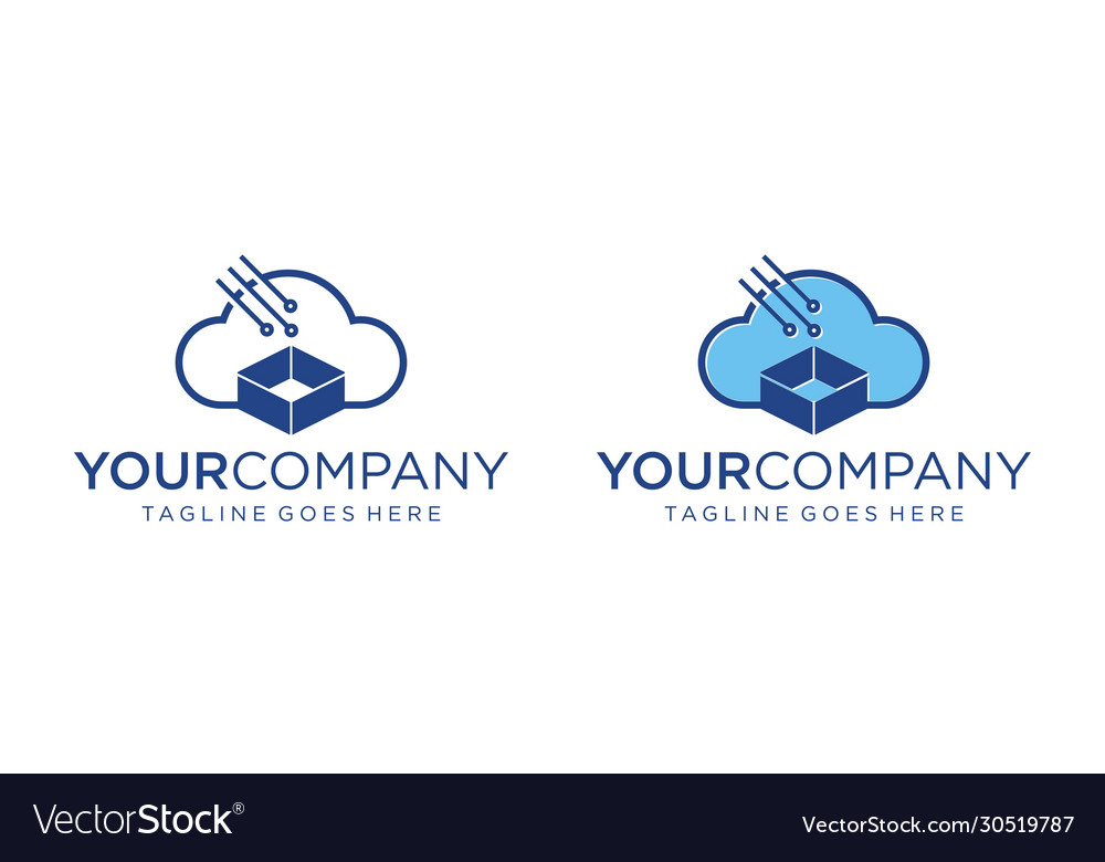 Cloud technology logo design editable Royalty Free Vector