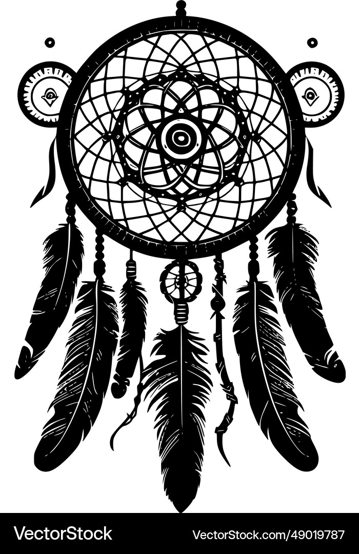 Dream catcher - minimalist and flat logo Vector Image