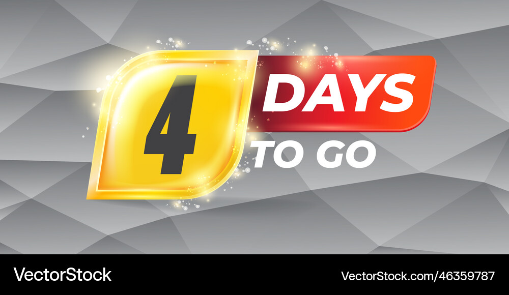 Four days to go countdown horizontal banner design