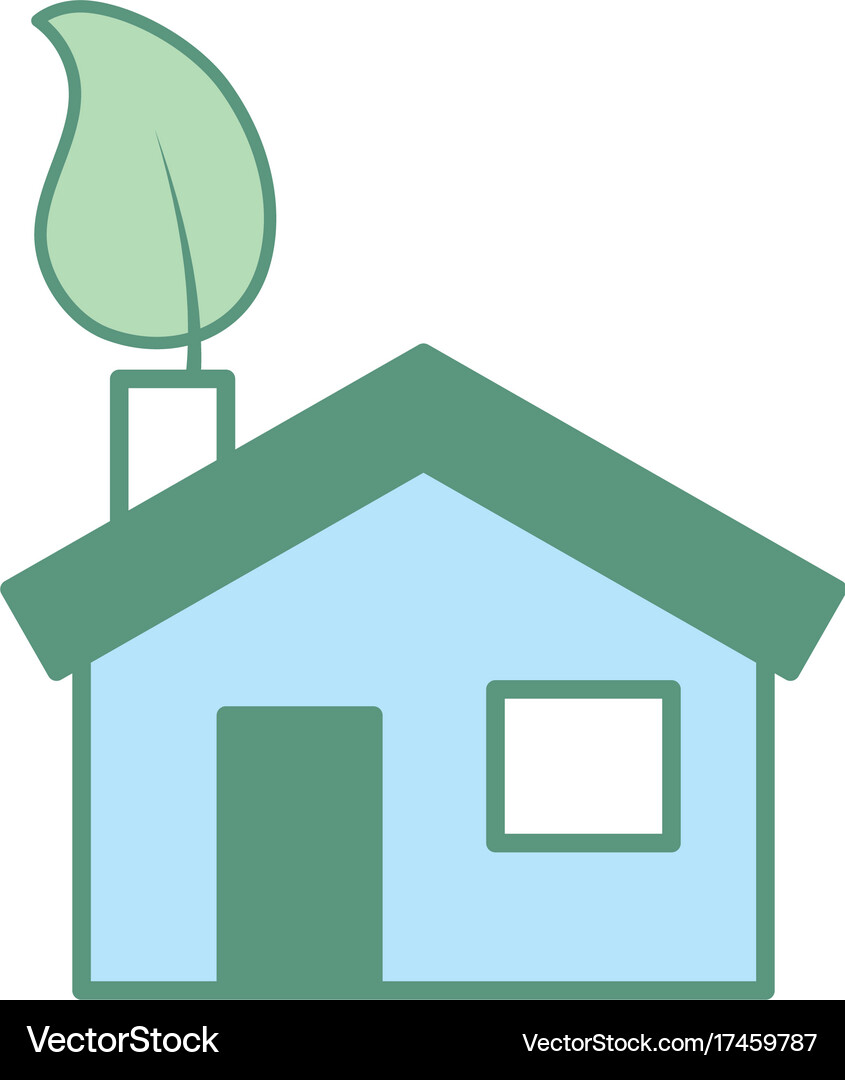 House with ecological leaf to environment care Vector Image