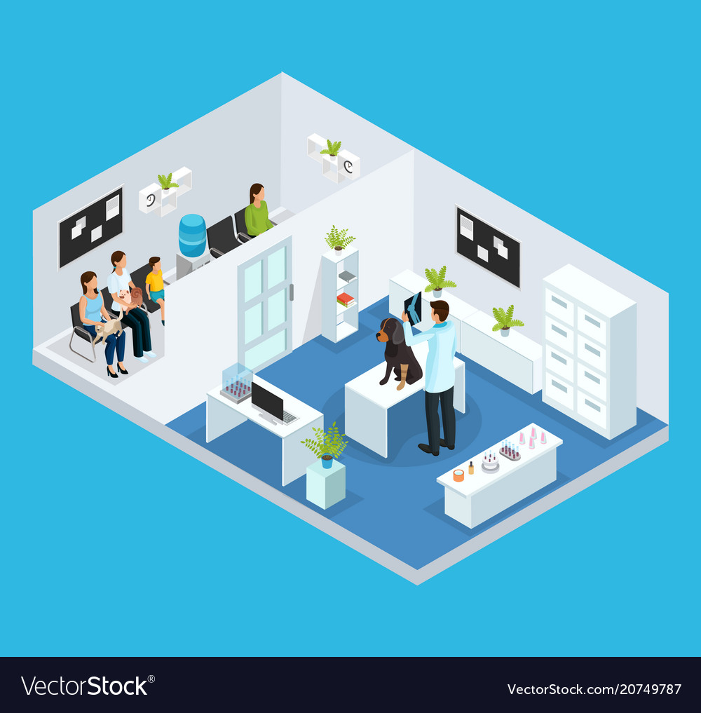 Isometric veterinary clinic concept Royalty Free Vector Isometric veterinary clinic concept Royalty Free Vector