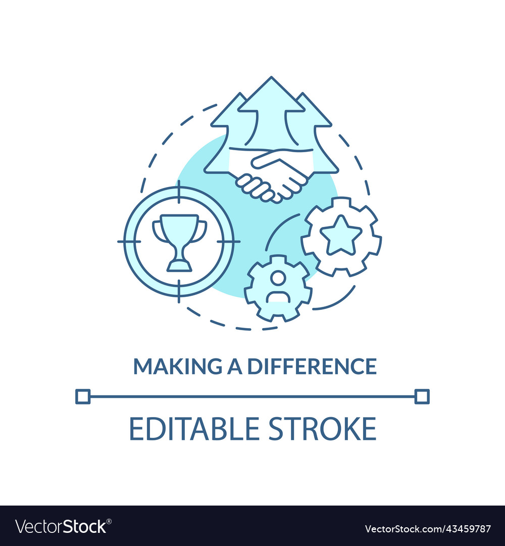 Making difference turquoise concept icon Vector Image