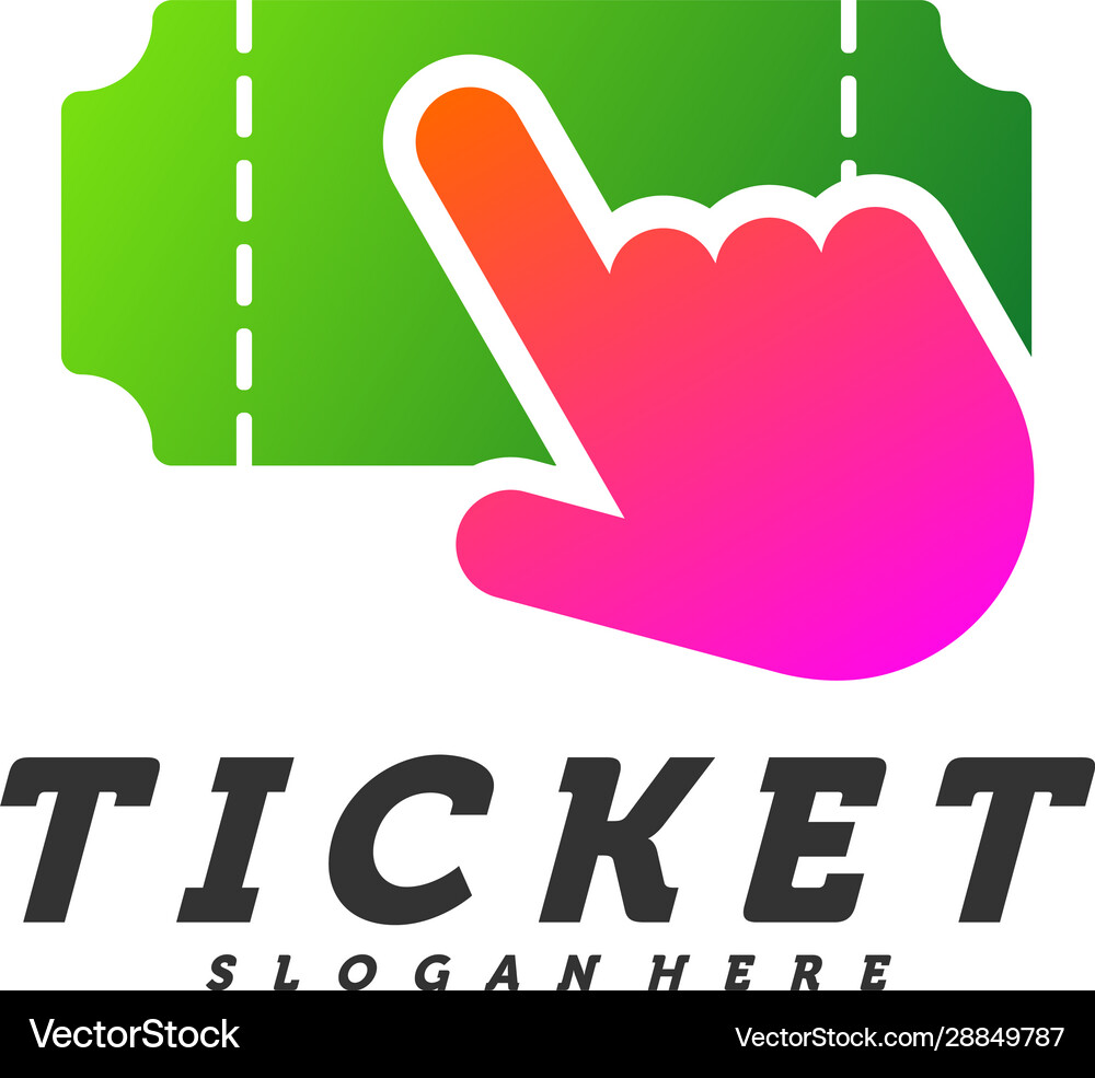 Online tickets logo design concept template Vector Image
