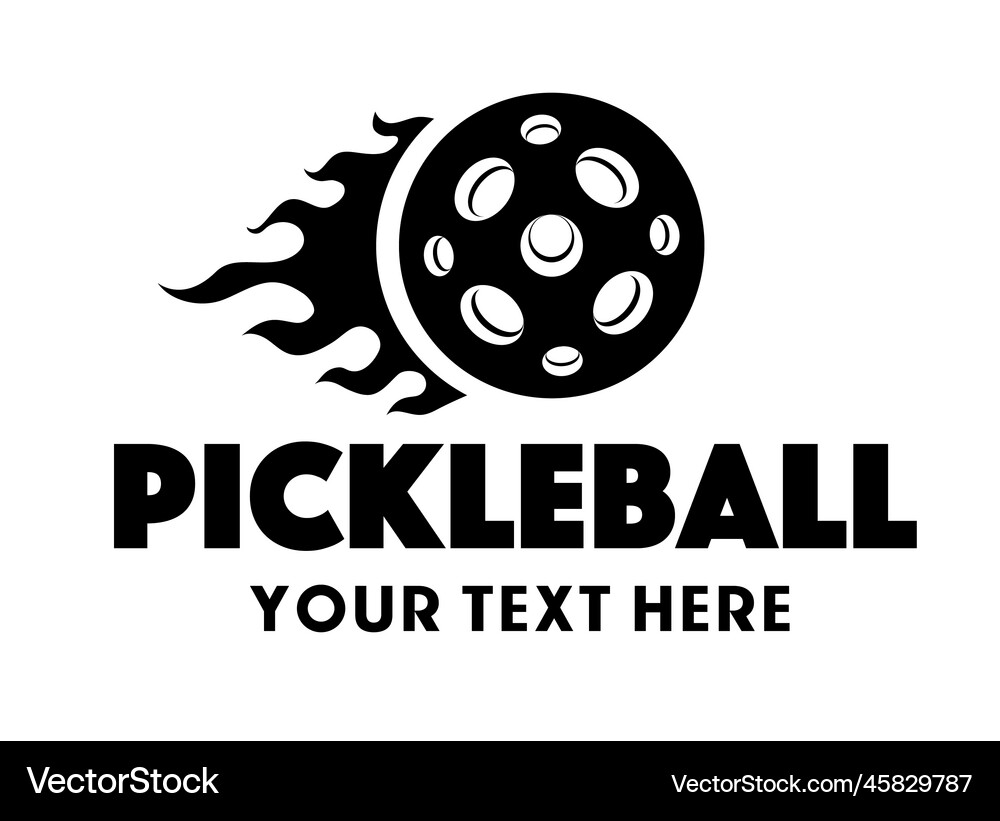 Pickleball logo black color Royalty Free Vector Image