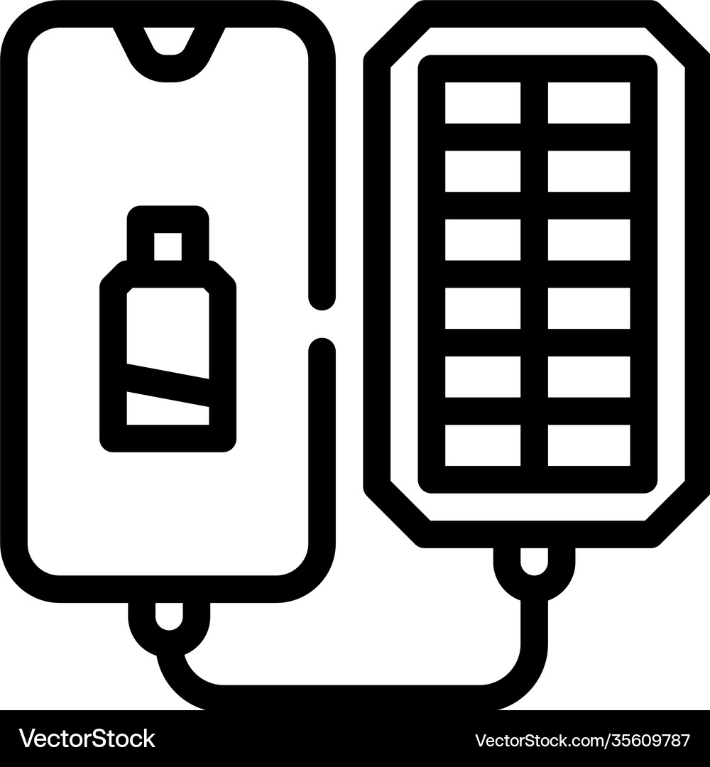 Portable solar charger line icon Royalty Free Vector Image