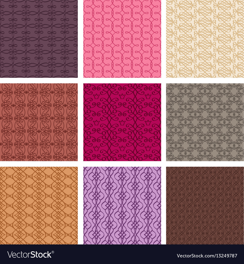Set colored patterns Royalty Free Vector Image