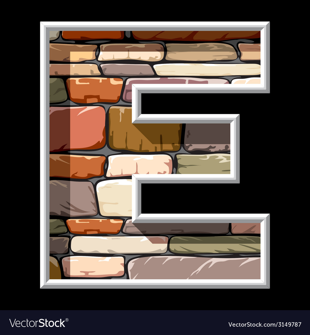 Stone letter e Royalty Free Vector Image - VectorStock