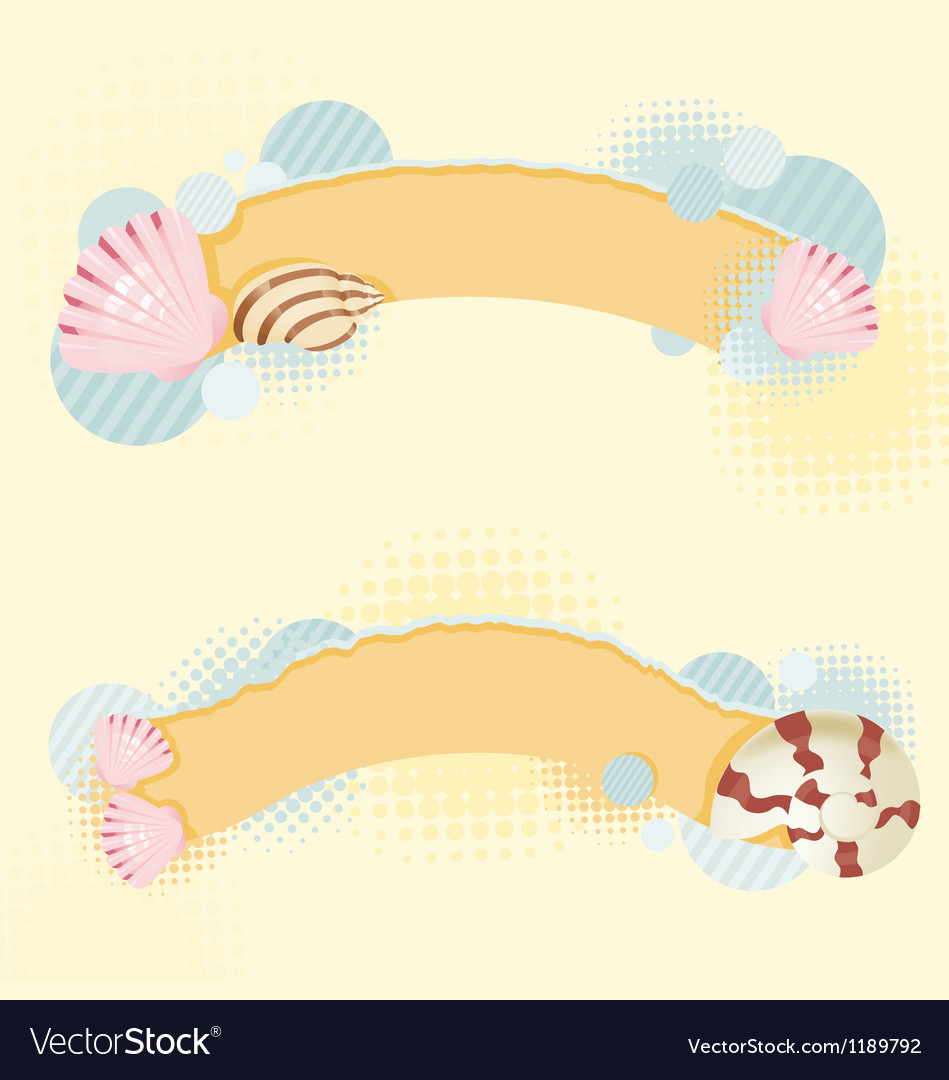 Banners with shells Royalty Free Vector Image - VectorStock