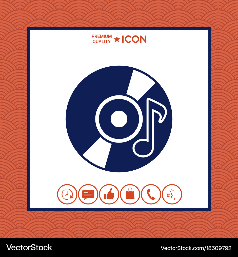 Cd dvd with music symbol icon Royalty Free Vector Image