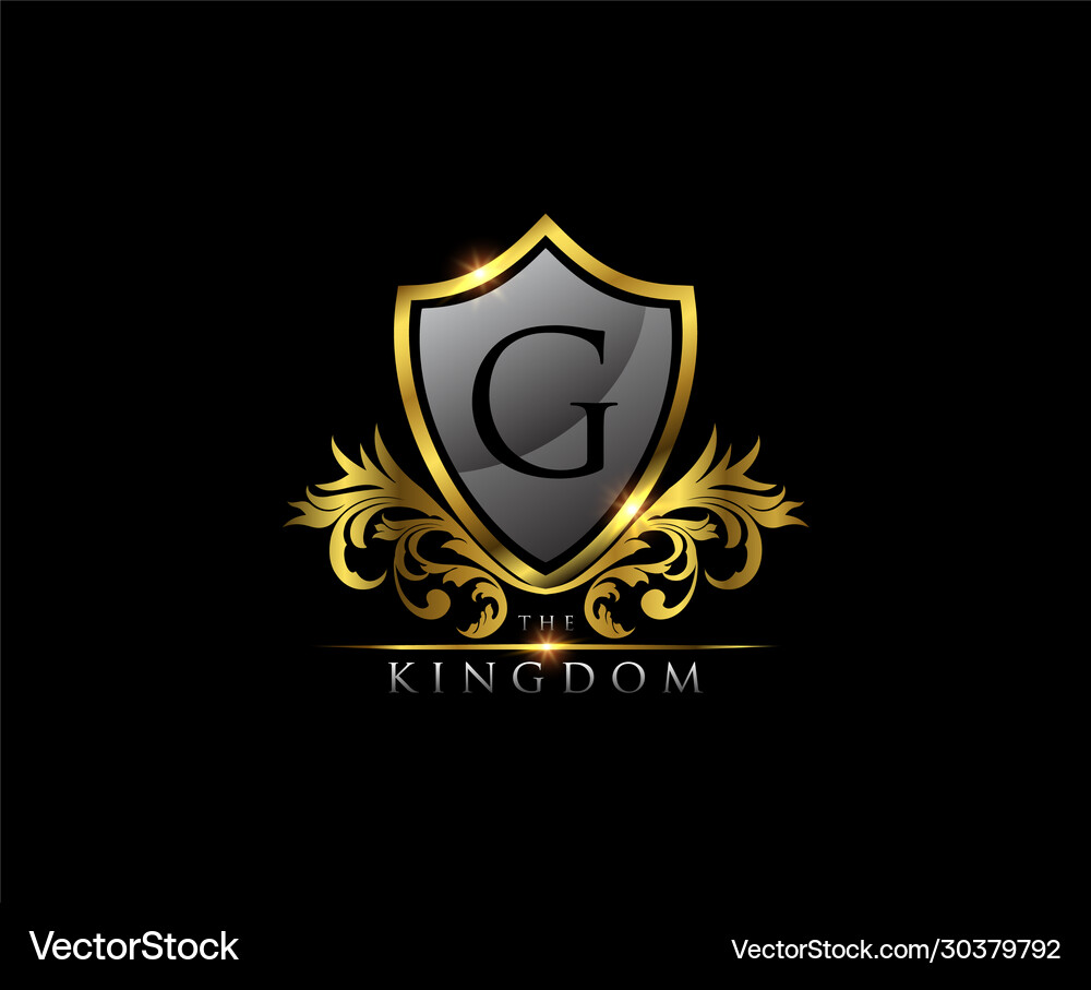Golden shield g luxury logo icon Royalty Free Vector Image
