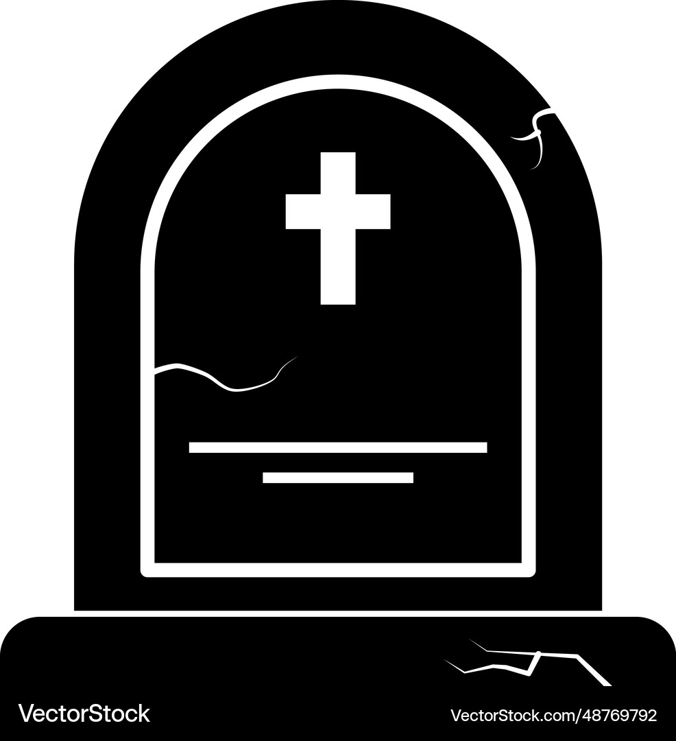 Halloween tombstone silhouette Royalty Free Vector Image