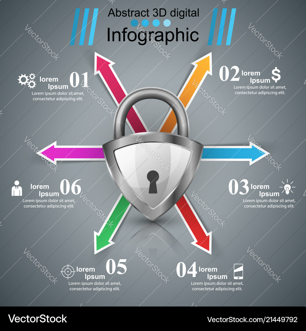 Key lock icon business infographic Royalty Free Vector Image